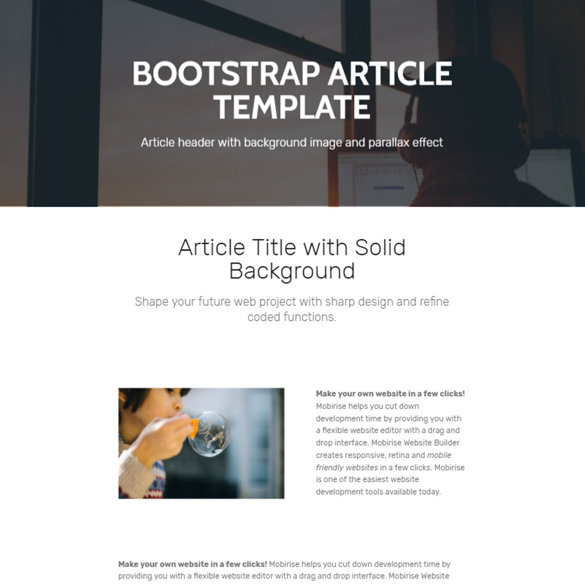 View Article Website Template Pics