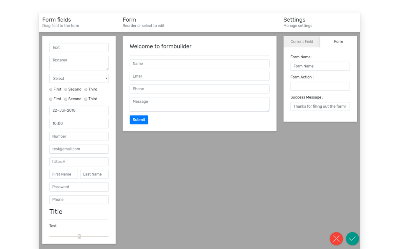 FormBuilder Extension for Mobirise